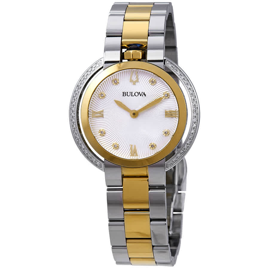 Bulova Rubaiyat Diamond White Dial Two-tone Ladies Watch 98R246 Bulova