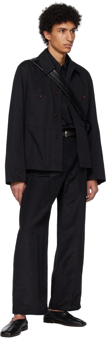 LEMAIRE Black Convertible Collar Jacket Lemaire