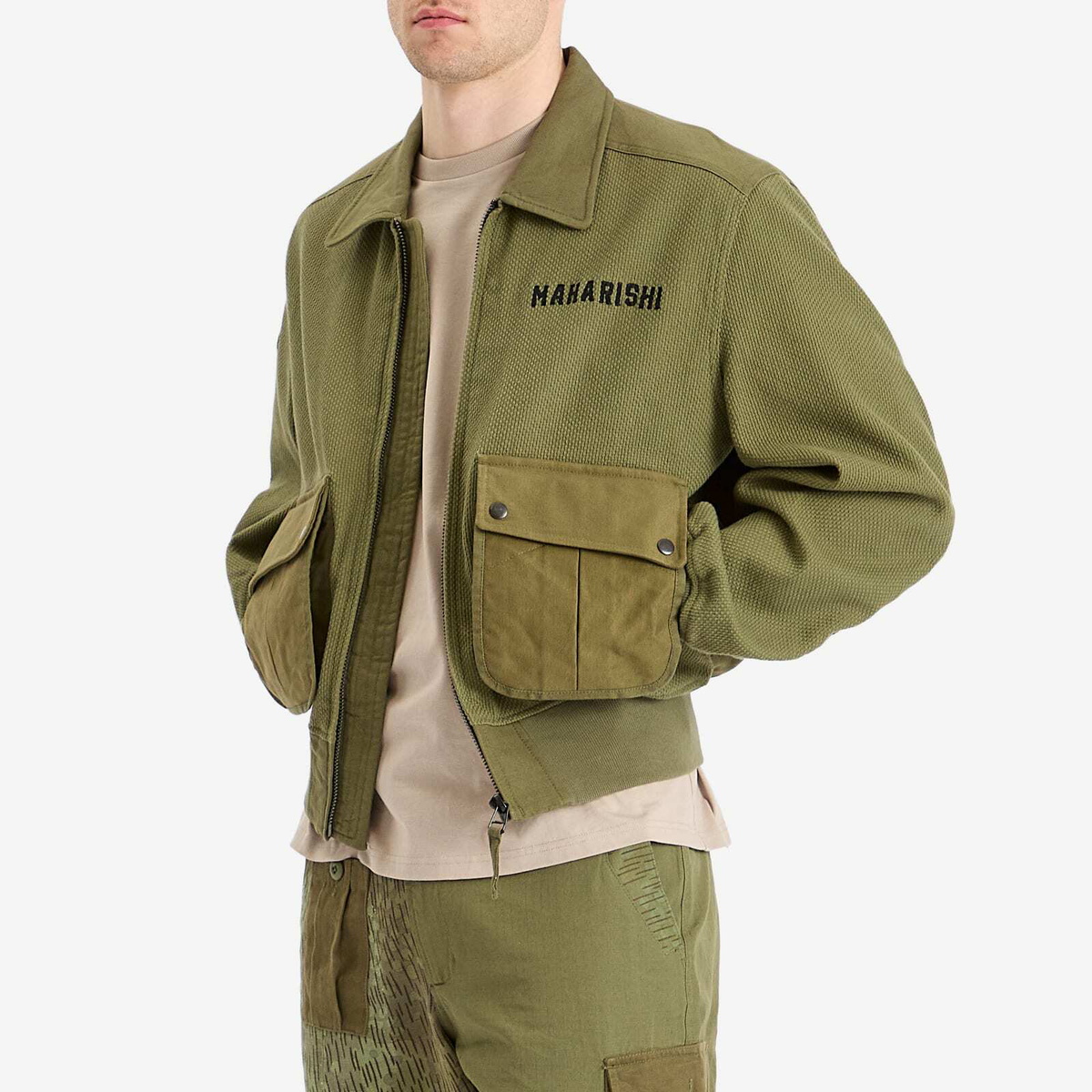 Maharishi Men's Crow & Heron M42 Flight Jacket in Olive Maharishi