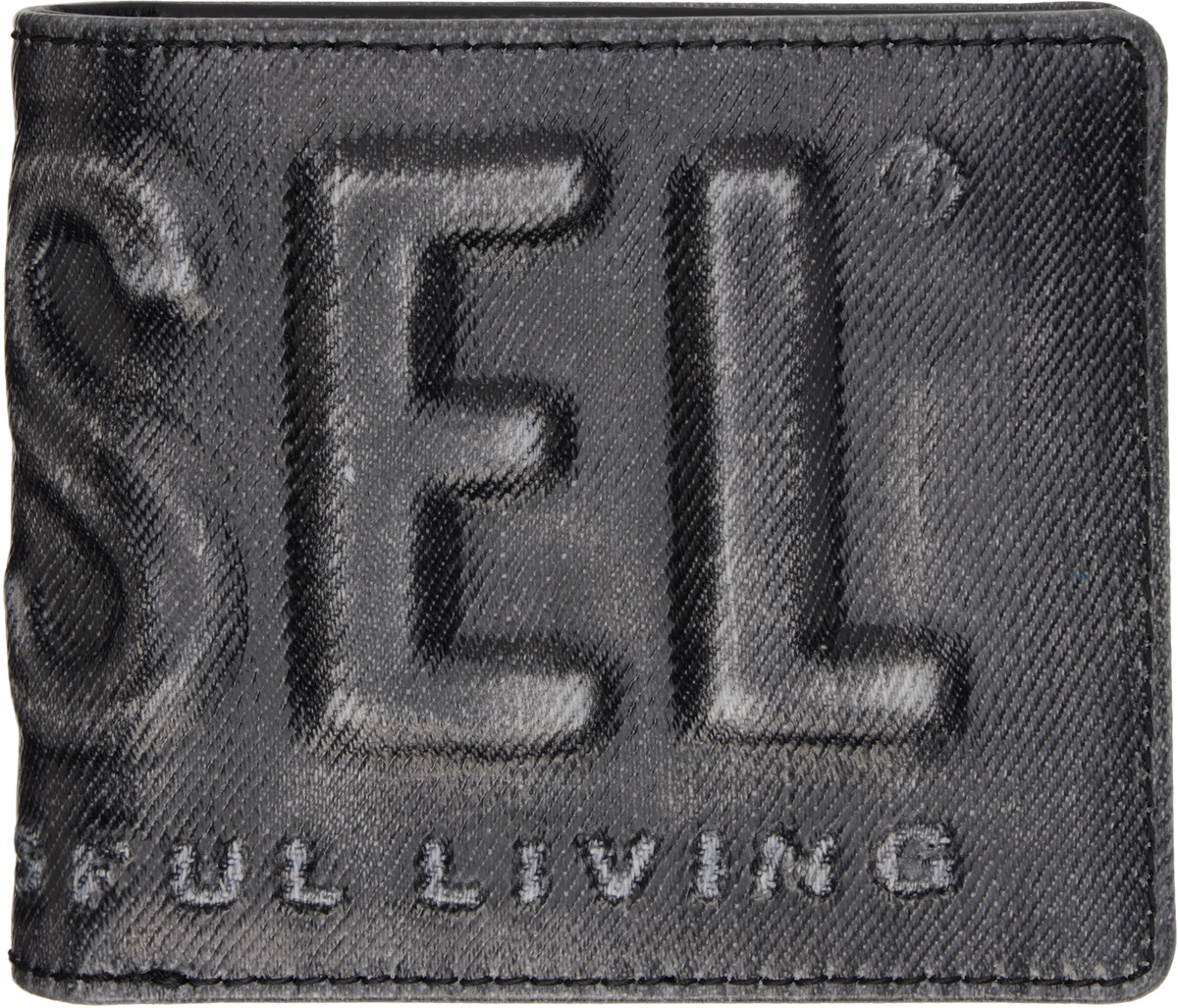 Diesel Black 3D Bifold Coin S Wallet Diesel