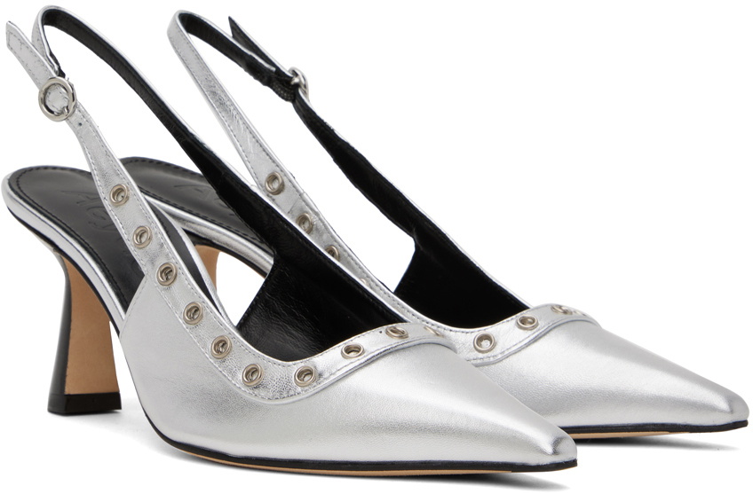 Aeyde Silver Isotta Heels Aeyde