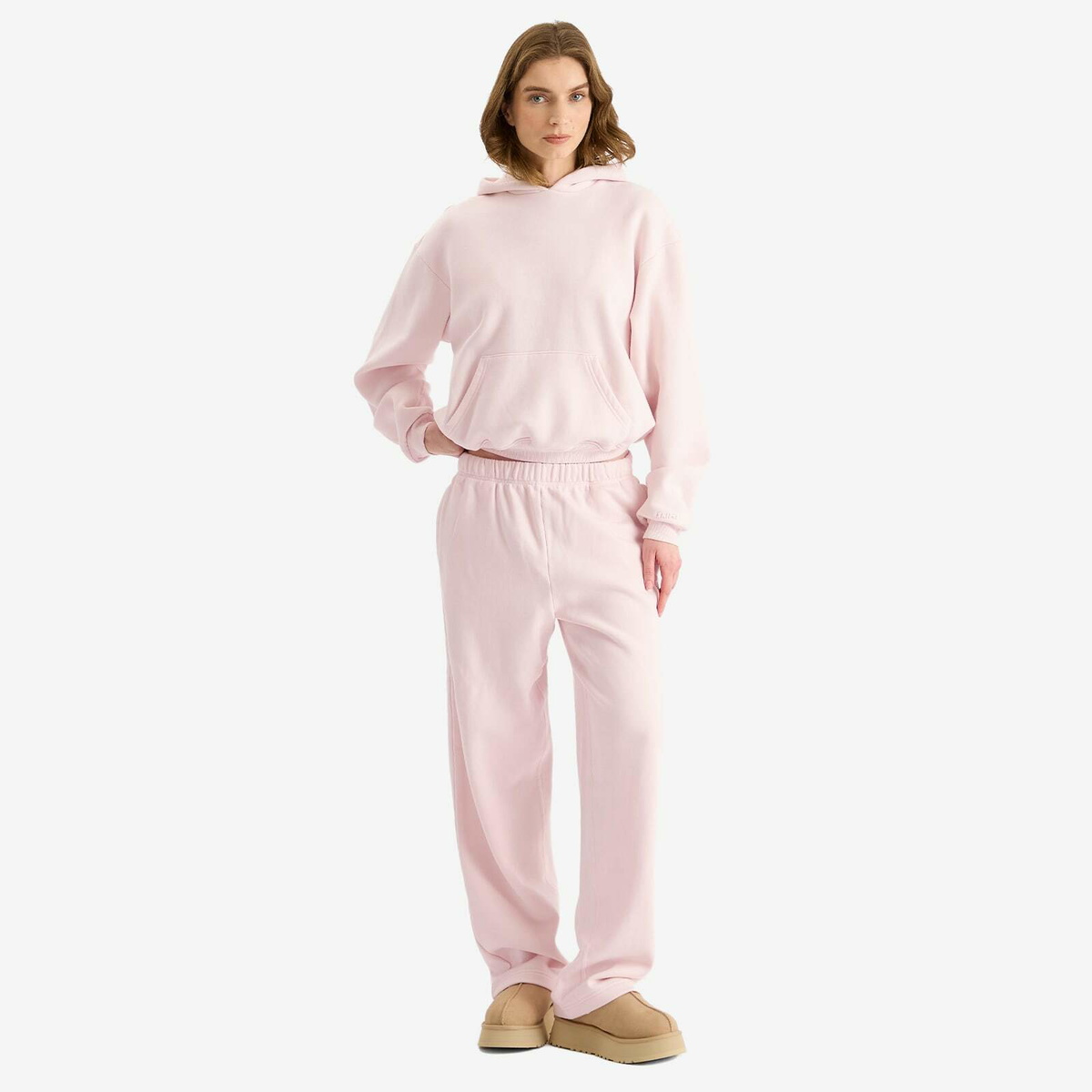 SKIMS Women's Cotton Fleece Classic Pullover Hoodie in Barely Pink SKIMS