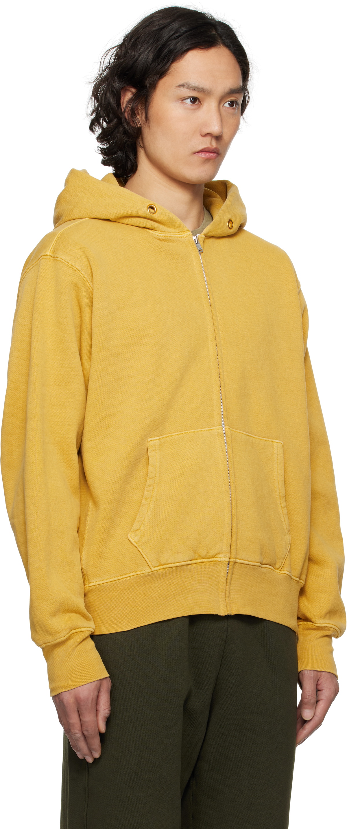 Les Tien Yellow Heavyweight Zip Hoodie Les Tien