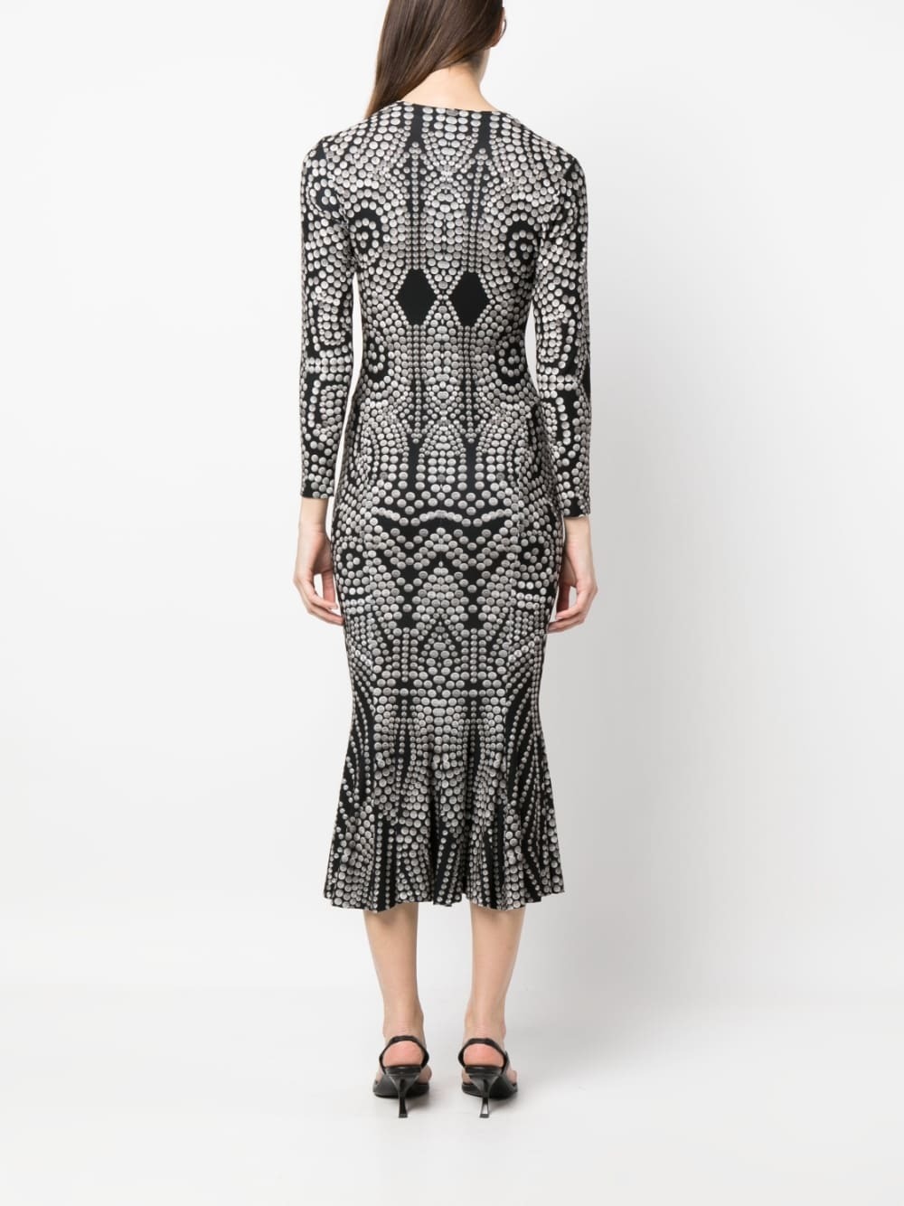 NORMA KAMALI - Long Sleeve Studs Midi Dress Norma Kamali
