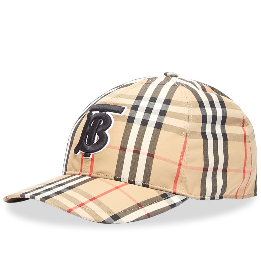 Burberry Men's Check Baseball Cap in Archive Beige Burberry