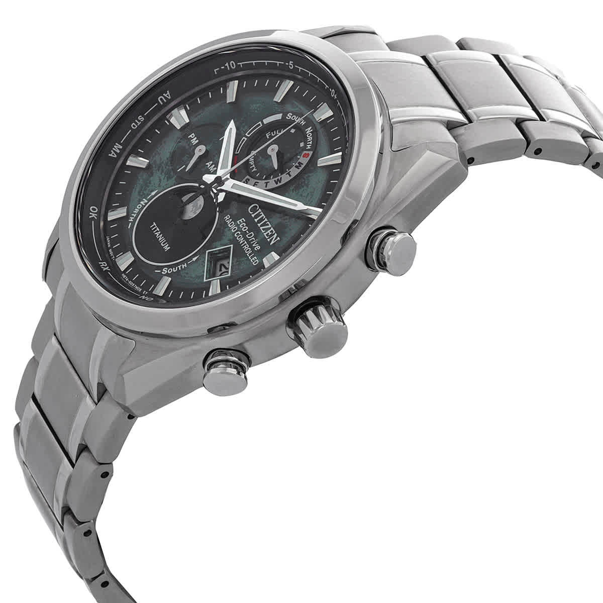 Citizen Radiocontrolado Perpetual Chronograph Quartz Green Dial Mens ...
