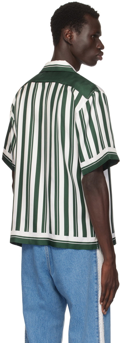 Wales Bonner Green & White June Bowling Shirt Wales Bonner