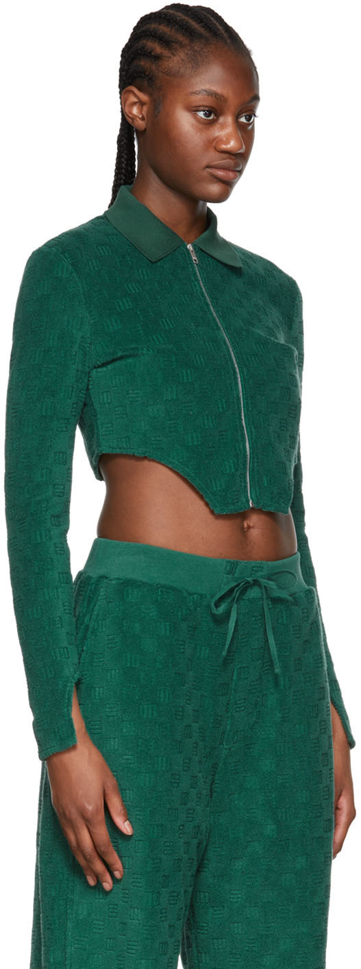 AMBUSH Green Cotton Zip-Up Sweater Ambush