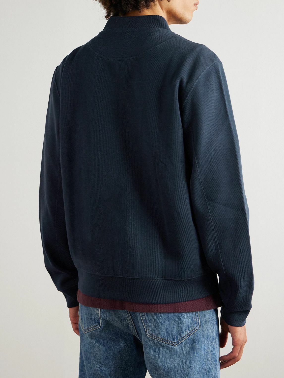 Mr P. - Cotton Zip-Up Sweatshirt - Blue Mr P.