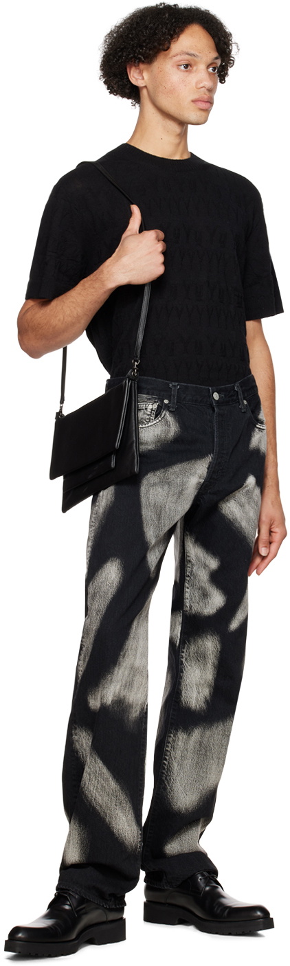 Yohji Yamamoto Black Printed Jeans Yohji Yamamoto
