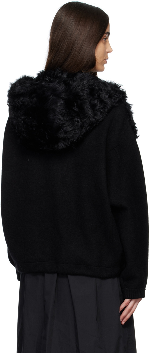 Yves Salomon Black Lambswool Jacket Yves Salomon