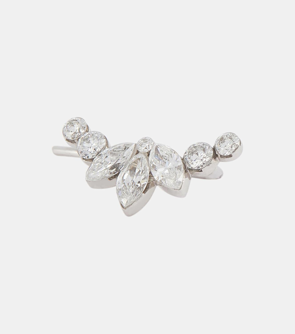Maria Tash Invisible Diamond Lotus 18kt white gold ear crawler with ...