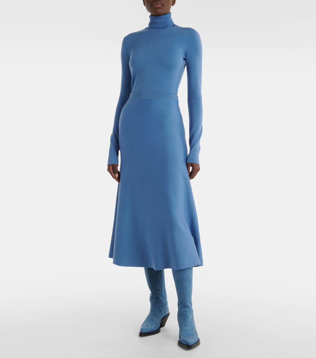 Gabriela Hearst Freddie wool, cashmere, and silk midi skirt Gabriela Hearst