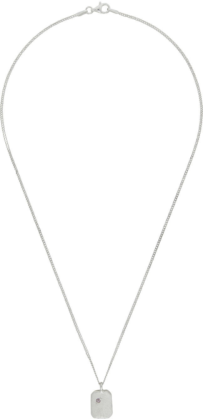Seb Brown Kids Silver Sapphire Bevel Necklace Seb Brown