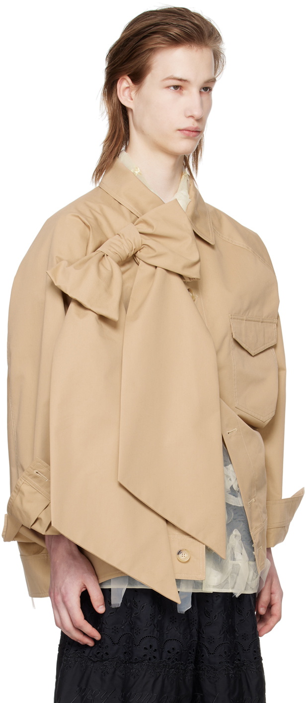 Simone Rocha Taupe Bow Jacket Simone Rocha