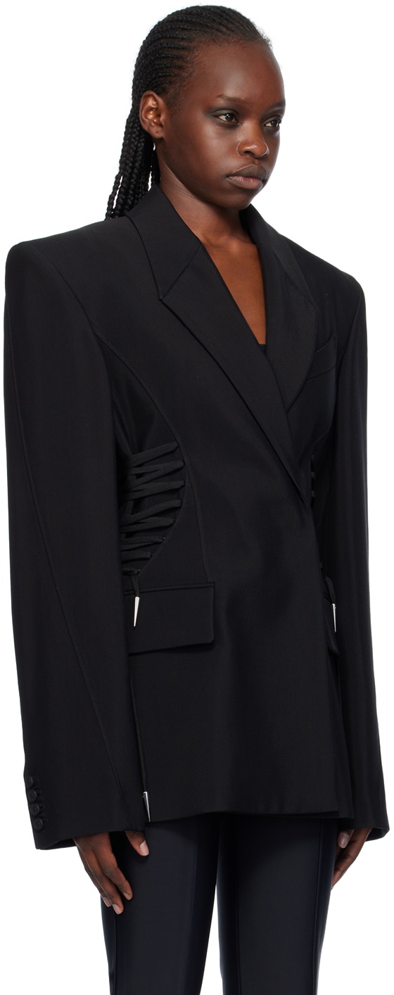 Mugler Black Lace-Up Blazer Mugler