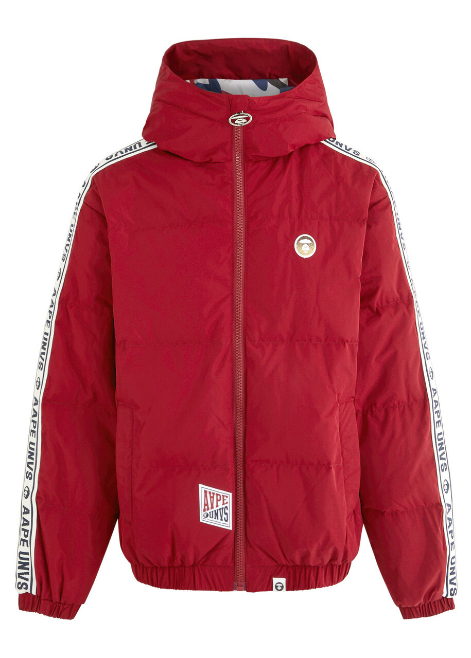 Aape Hooded Quilted Shell Jacket Maroon AAPE by A Bathing Ape