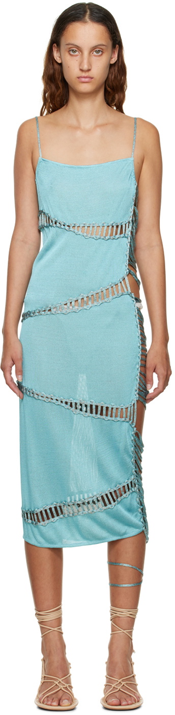 Isa Boulder SSENSE Exclusive Blue Puzzle Minidress Isa Boulder