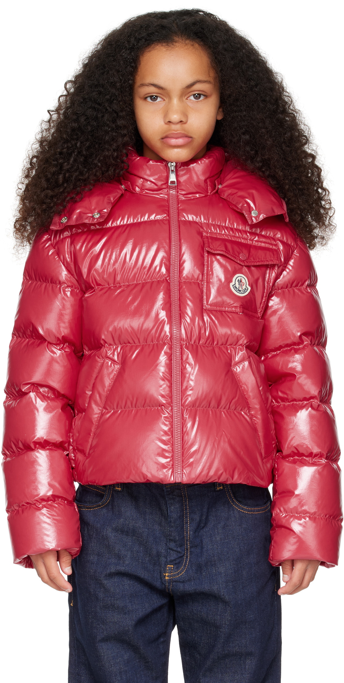 Moncler Enfant Kids Red Andro Giubbotto Down Jacket Moncler Enfant