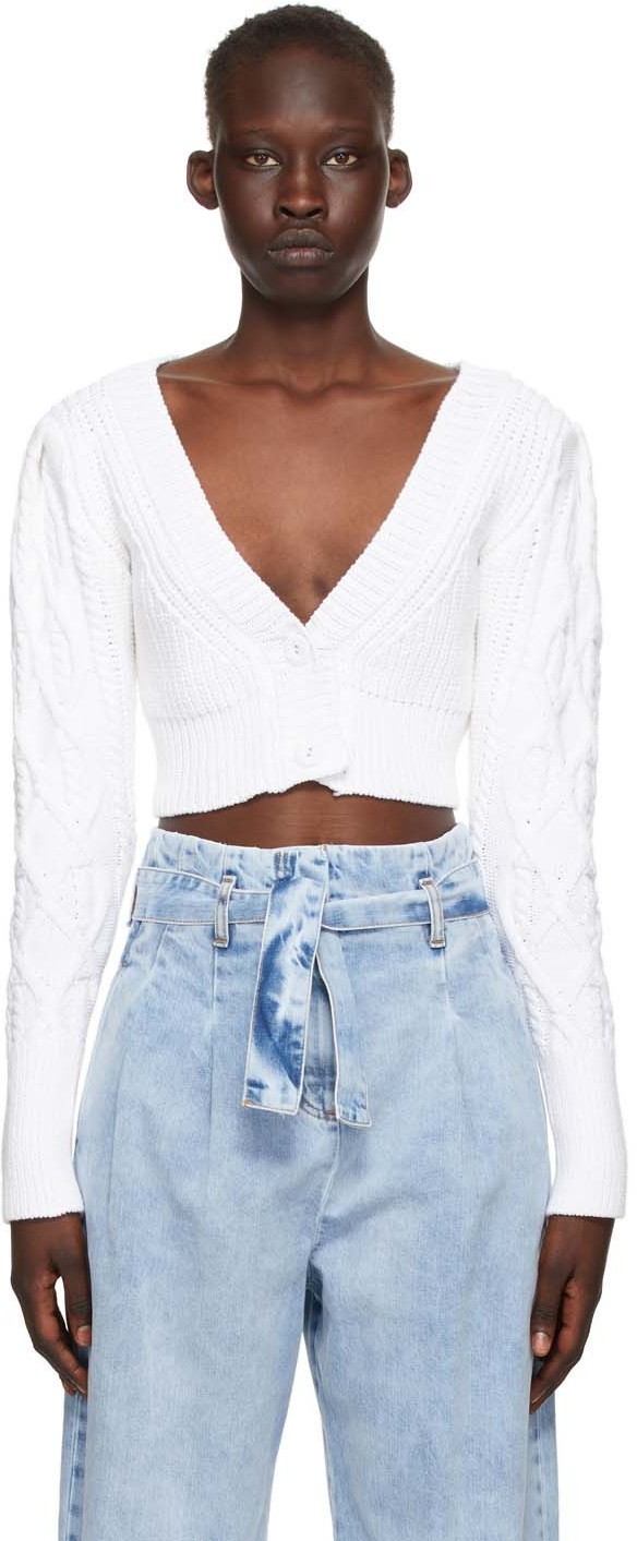 Wandering White Cropped Cardigan Wandering