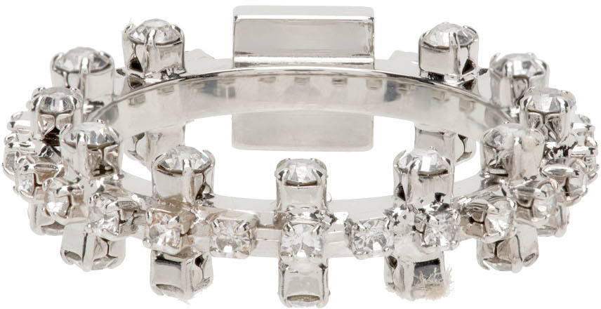 Givenchy Silver 4G Crystal Ring Givenchy