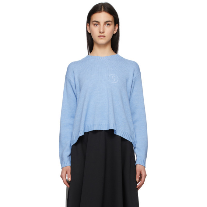 MM6 Maison Margiela Blue Pleated Back Sweater MM6 Maison Margiela