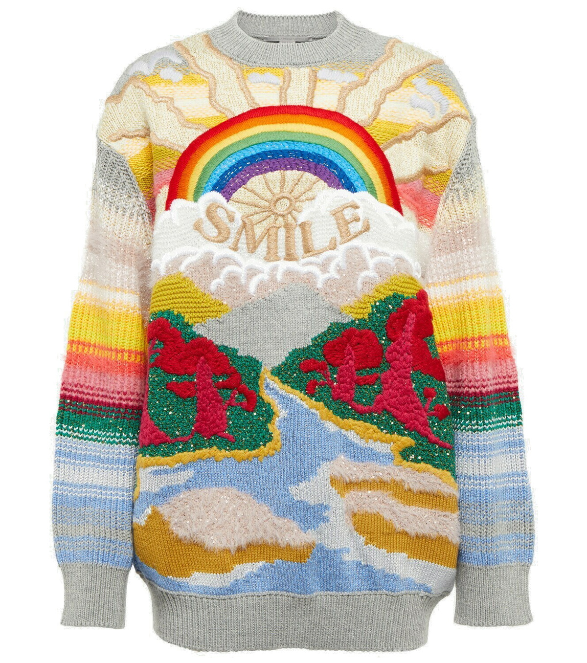 Stella McCartney - Festive Smile intarsia wool-blend sweater Stella ...