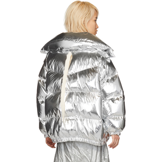 MM6 Maison Martin Margiela Silver Limited Edition Puffer Down Jacket ...