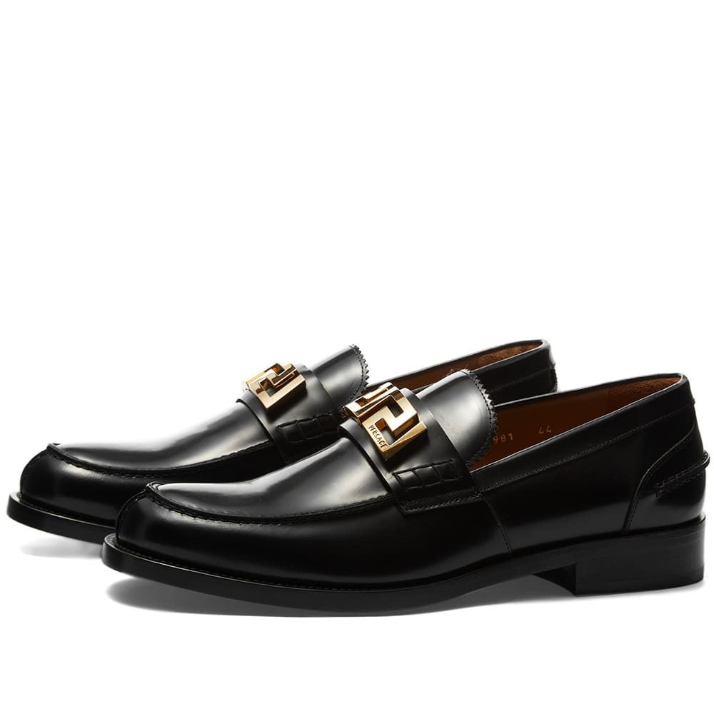 Versace Men's Greek Loafer in Black/Gold Versace