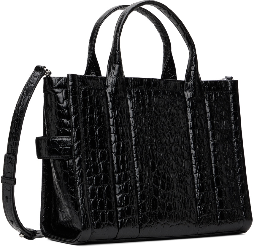 Marc Jacobs Black 'The Croc-Embossed' Medium Tote Marc Jacobs