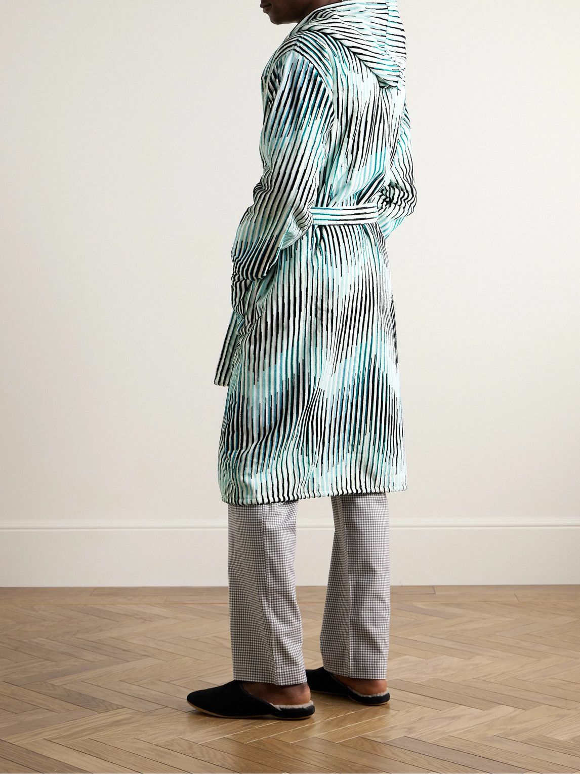 Missoni Home - Arpeggio Striped Cotton-Terry Hooded Robe - Blue Missoni ...