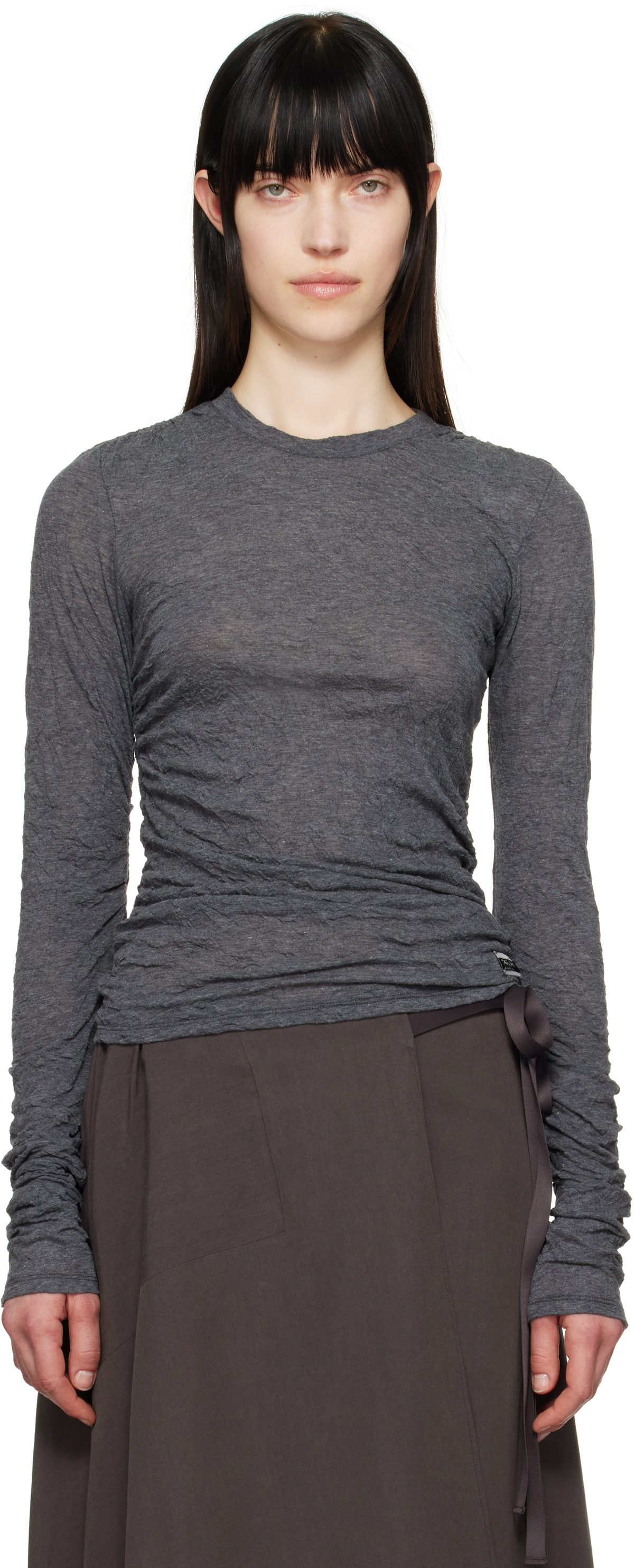 OUR LEGACY Gray Strain Slim Longsleeve T-shirt Our Legacy