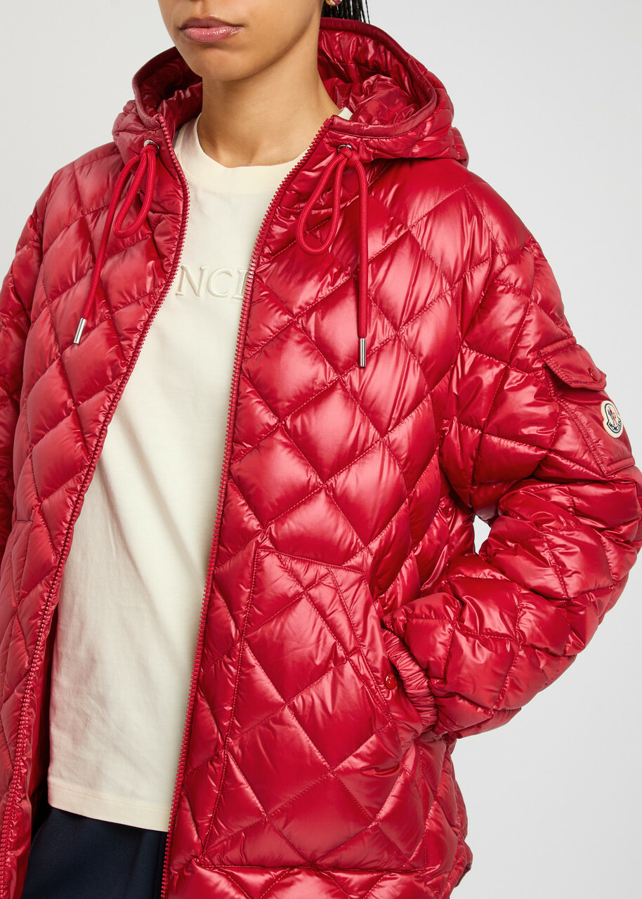 Moncler Camicia Quilted Shell Jacket Red Moncler