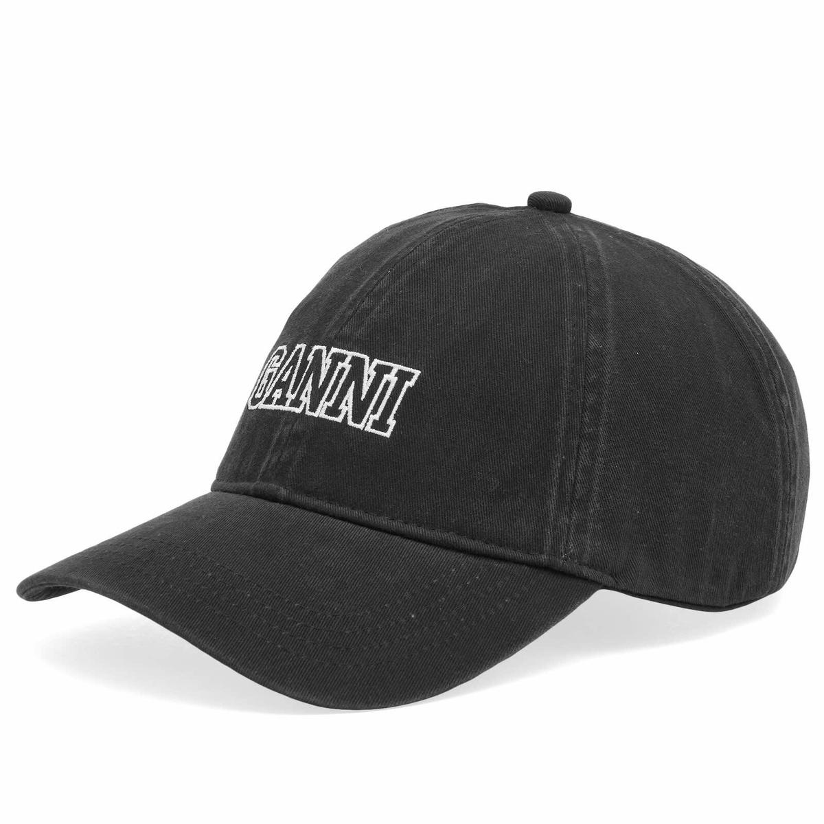 GANNI Women's Logo Cap in Black GANNI