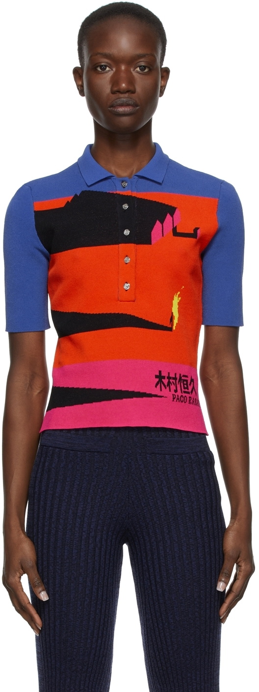 Paco Rabanne Multicolor Kimura Tsunehisa Edition Short Sleeve Polo Paco ...