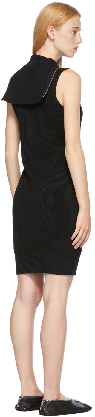 MM6 Maison Margiela Black Knit Zip-Up Dress MM6 Maison Margiela