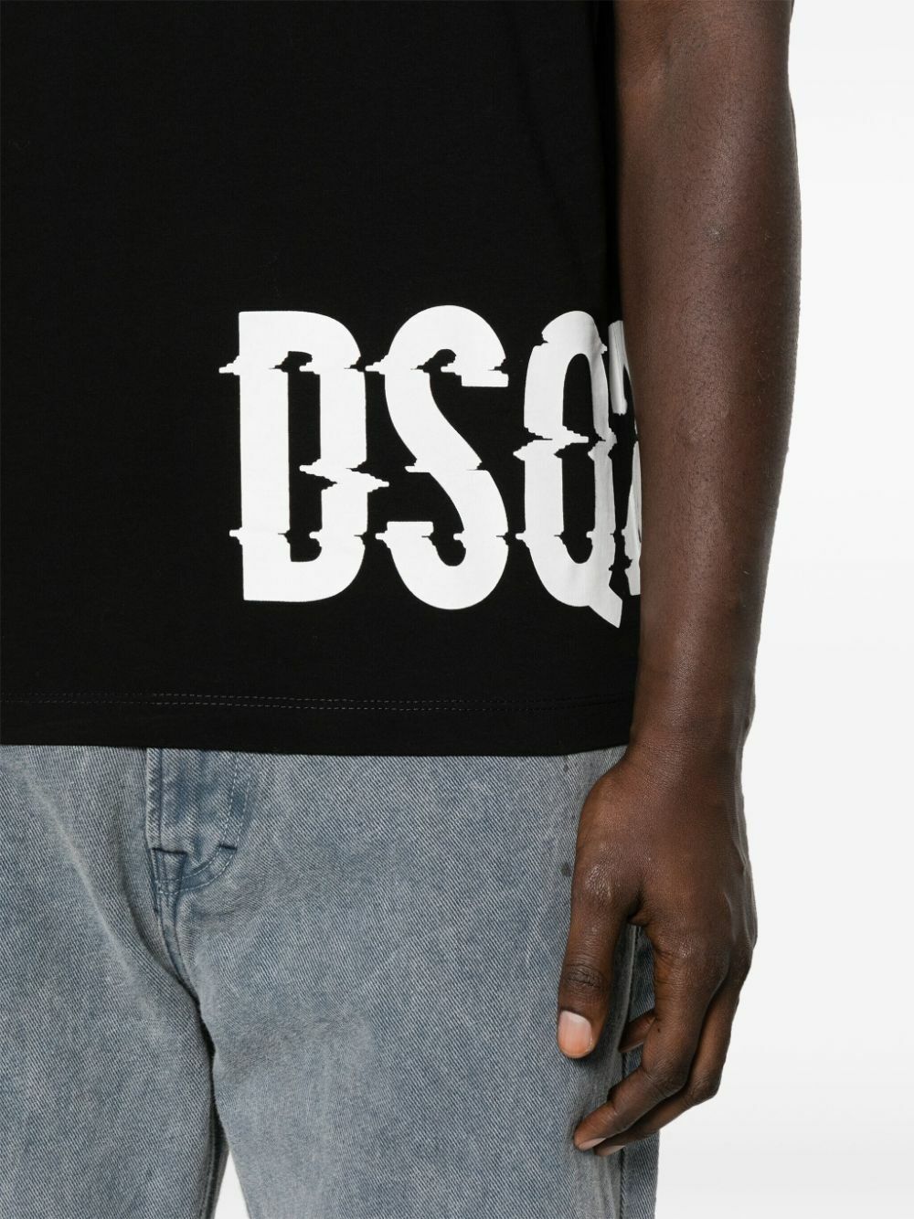DSQUARED2 Black Logo-Print Cotton T-Shirt Dsquared2