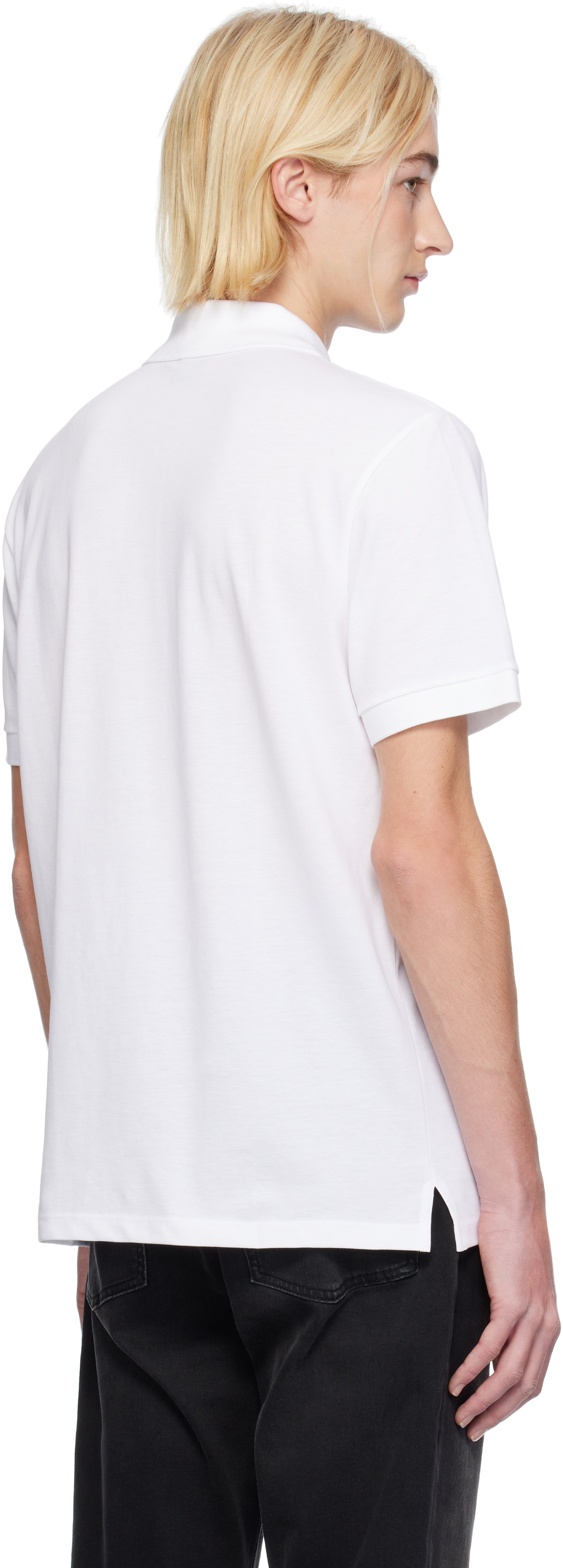 BOSS White Embroidered-Logo Polo BOSS