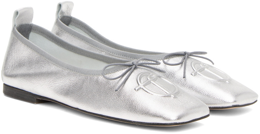 TheOpen Product Silver Square Toe Ballerina Flats TheOpen Product