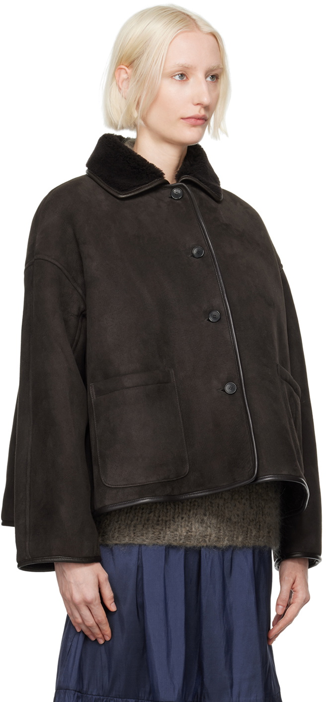 Cawley Brown Avis Reversible Shearling Jacket Cawley