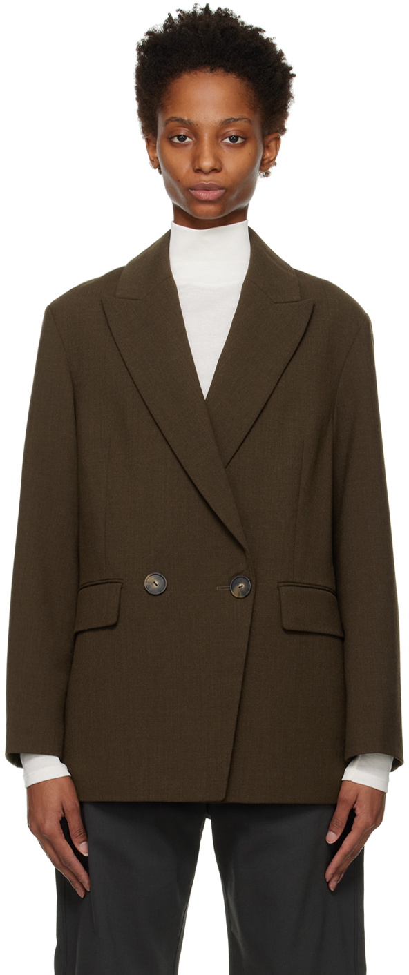 Vince Brown Peaked Lapel Blazer Vince