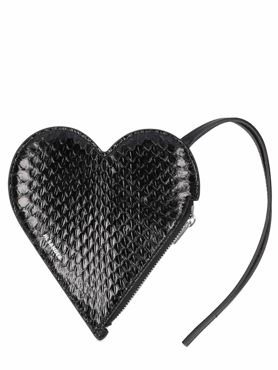 JIL SANDER - Heart-shaped Snakeskin Pouch Jil Sander