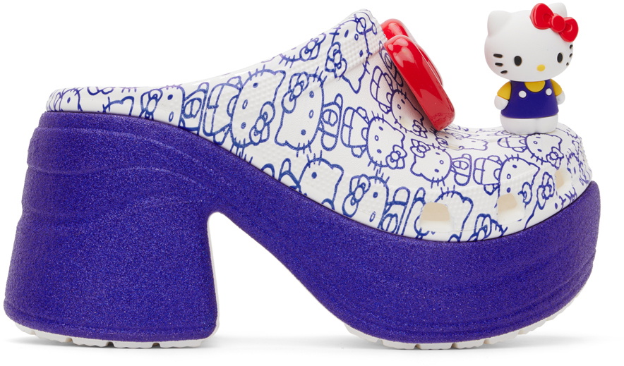 Crocs White & Blue Hello Kitty Siren Heels Crocs