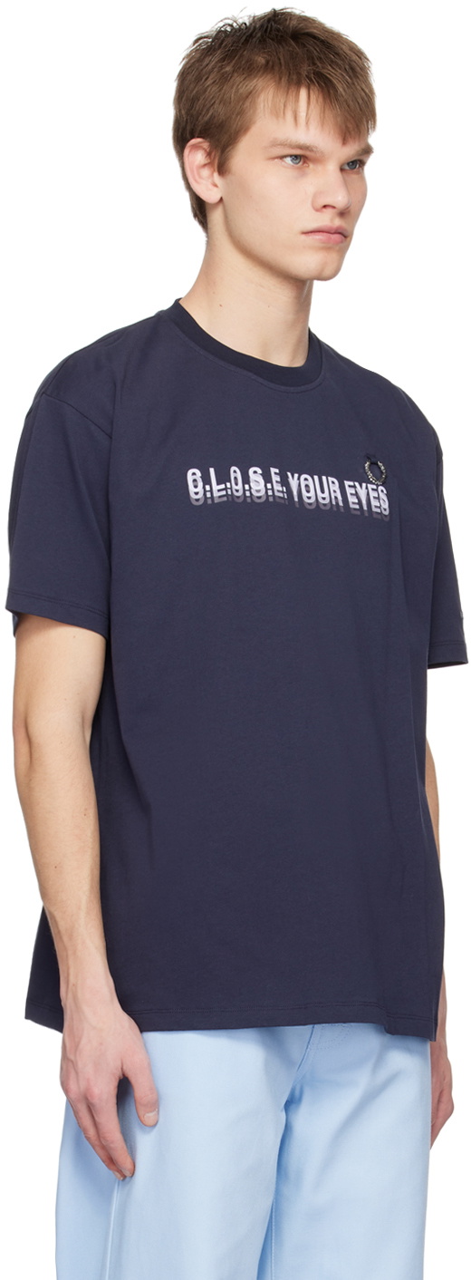 Raf Simons Navy 'Close Your Eyes' T-Shirt Raf Simons
