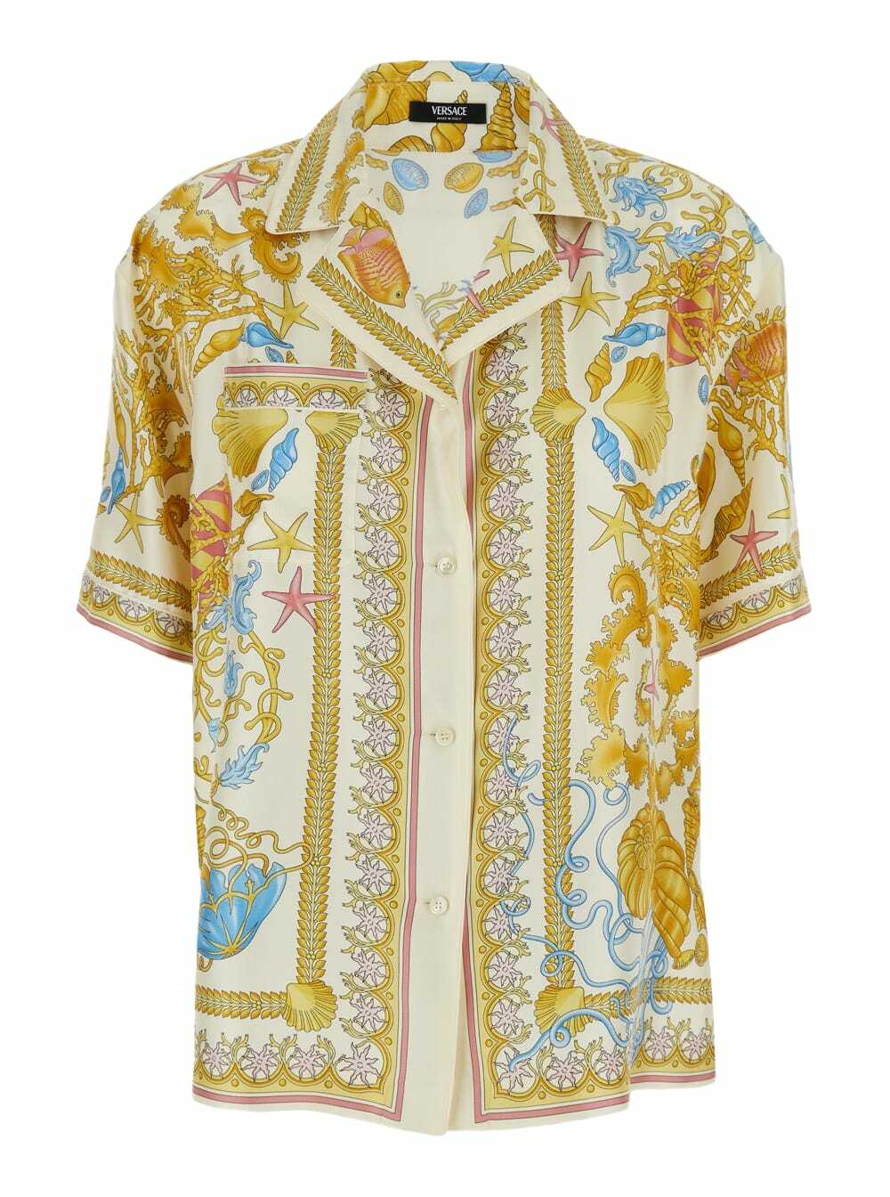 Versace Multicolor Bowling Shirt With Cuban Collar And All-over ...