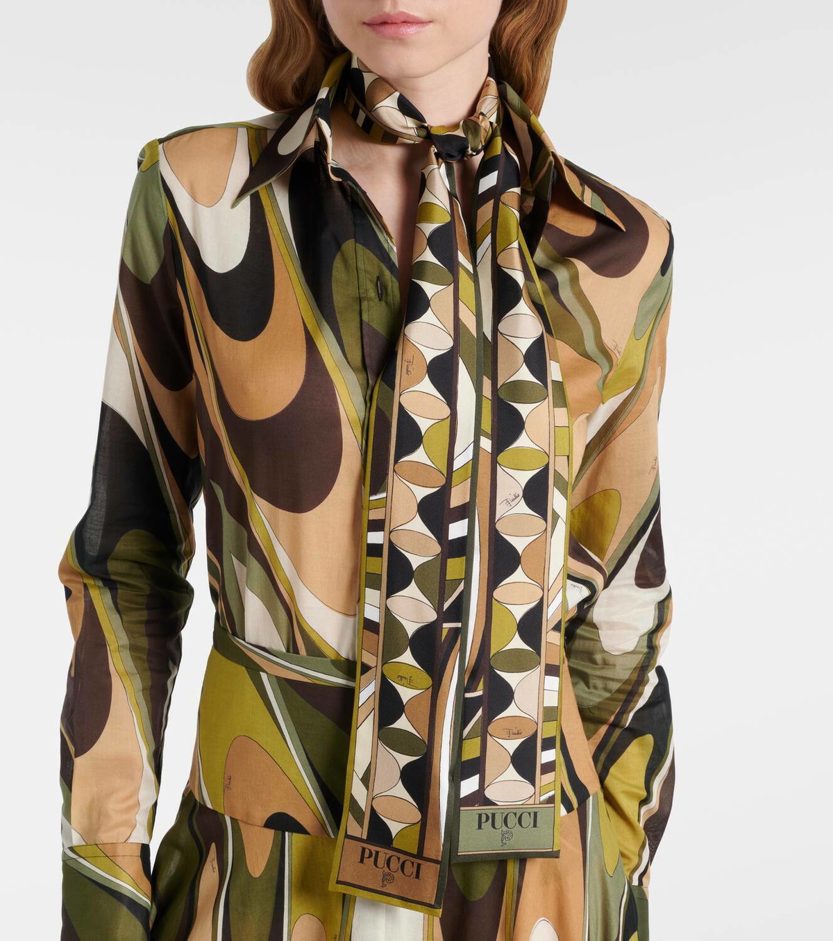 Pucci Printed silk twill scarf Emilio Pucci