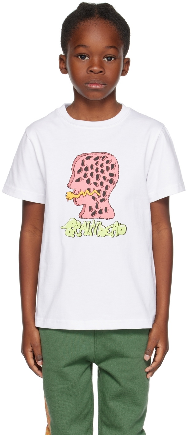Brain Dead Kids White Worm T-Shirt Brain Dead