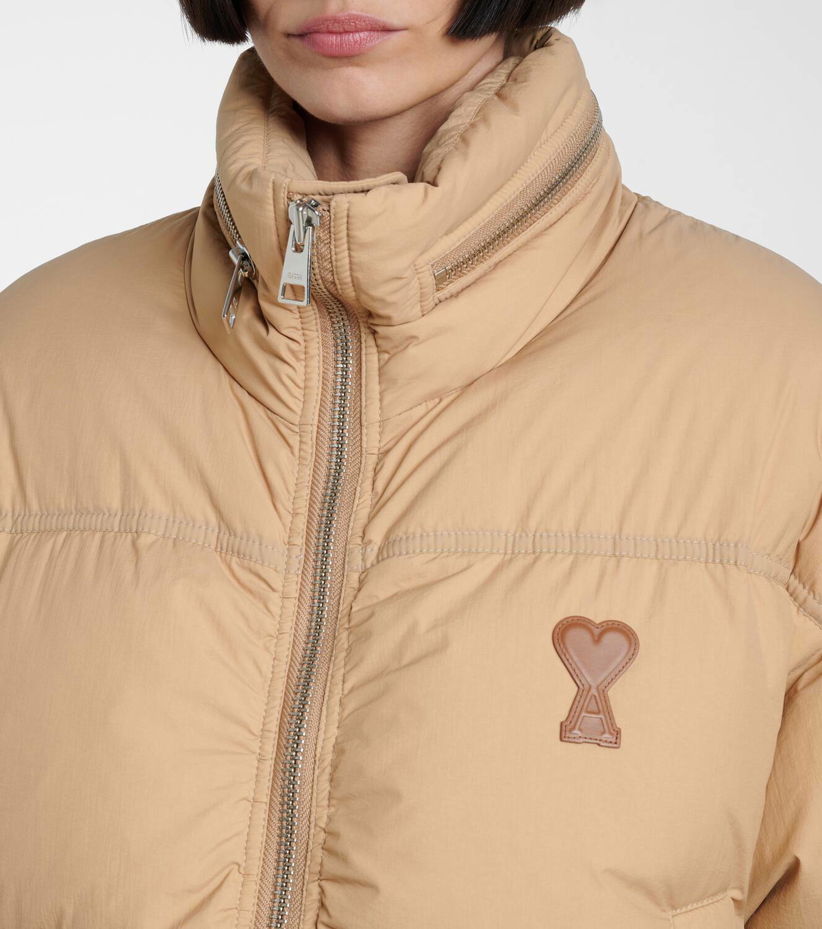 Ami Paris Ami De Cœur technical canvas down jacket AMI
