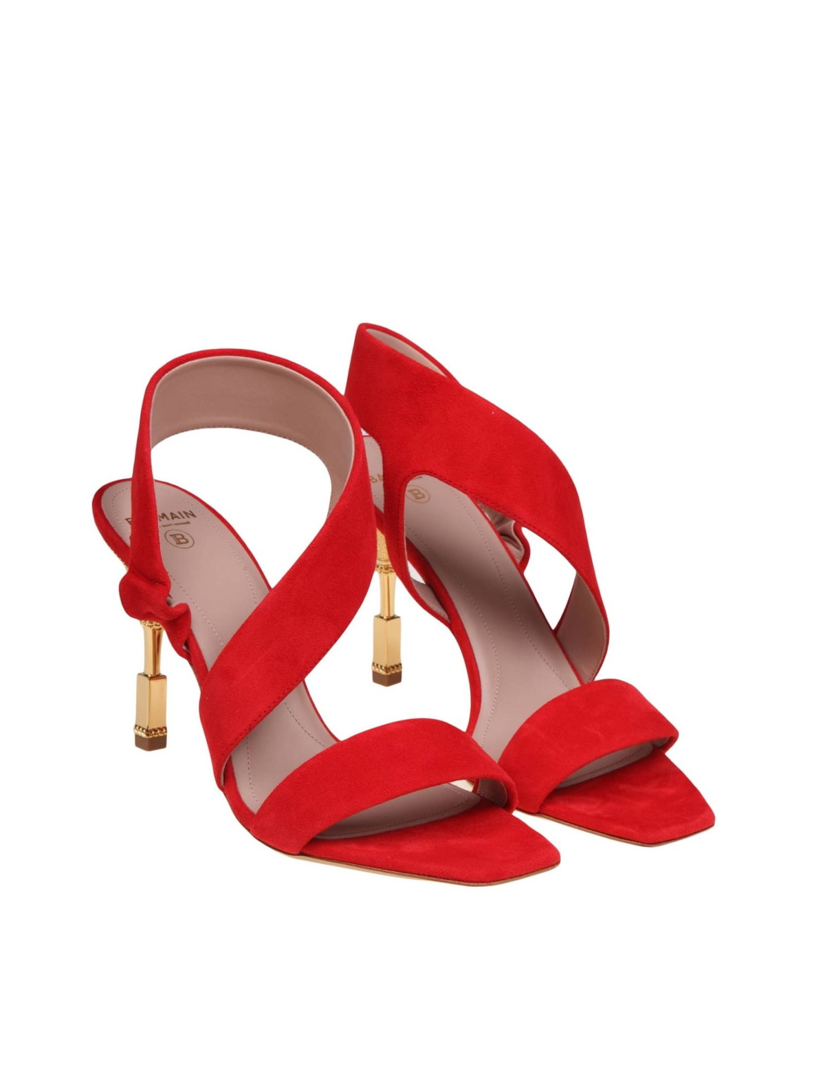 Balmain Red Suede Coin Sandal Balmain