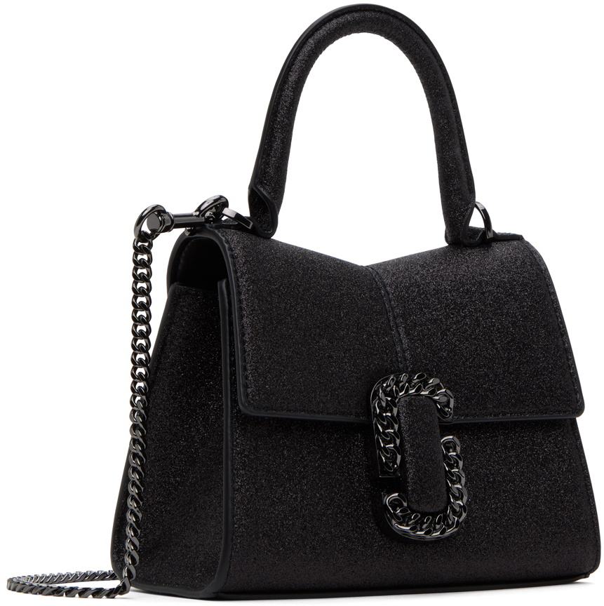 Marc Jacobs Black 'The Galactic Glitter St. Marc Mini' Top Handle Bag ...